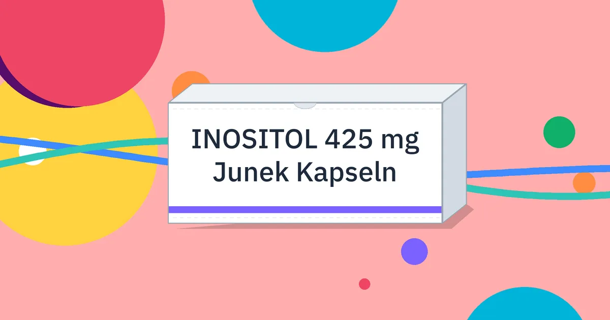 Symbolbild: Packung mit der Aufschrift INOSITOL 425 mg Junek Kapseln (PZN 10397004) – Verfügbarkeit und Bezug in Apotheken in Frankfurt am Main