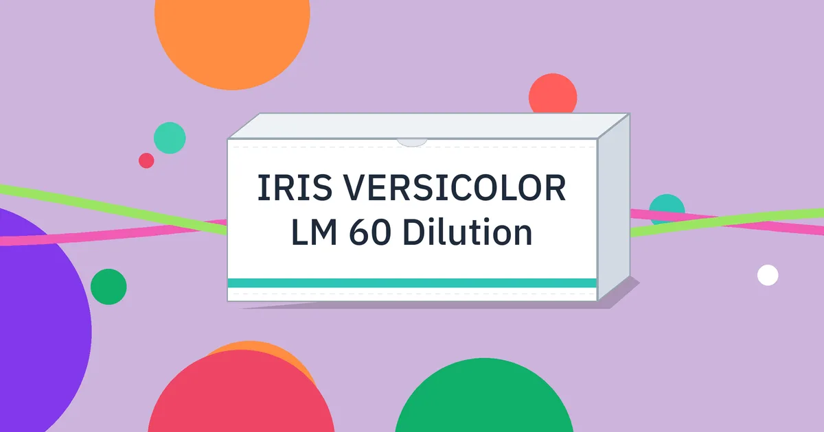 Symbolbild: Packung mit der Aufschrift IRIS VERSICOLOR LM 60 Dilution (PZN 12915035) – Verfügbarkeit und Bezug in Apotheken in Frankfurt am Main