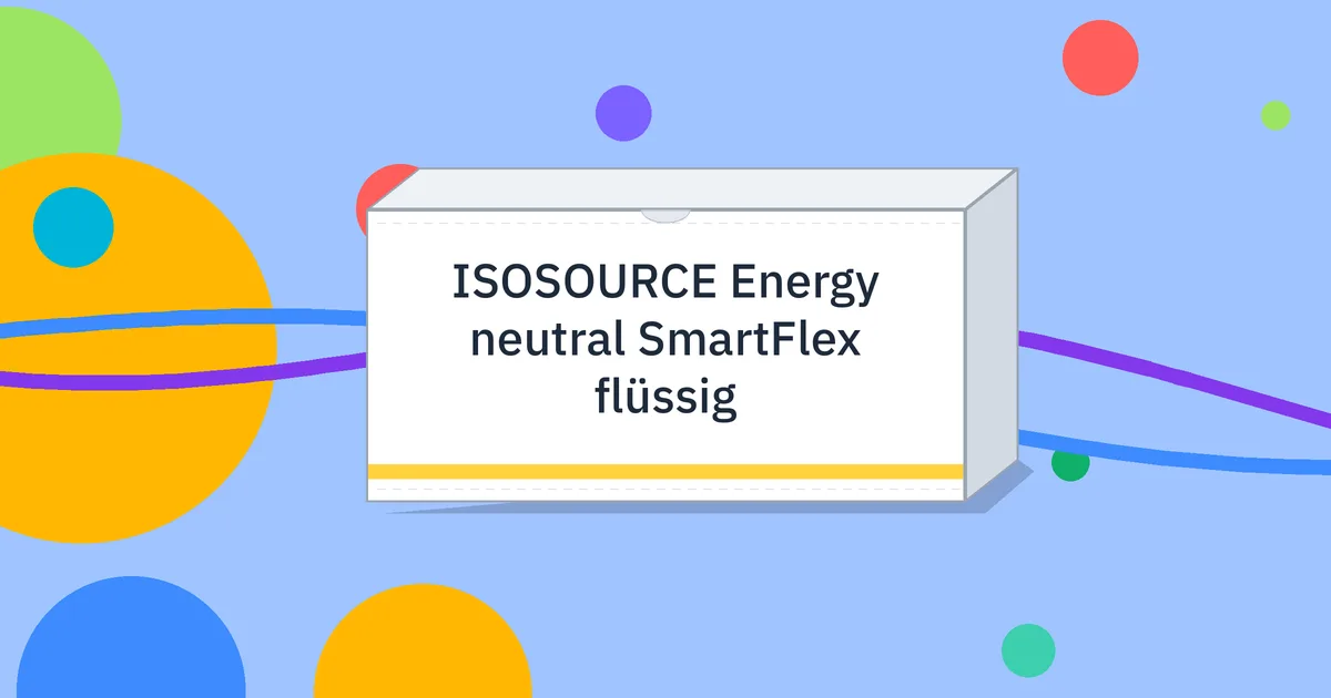 Symbolbild: Packung mit der Aufschrift ISOSOURCE Energy neutral SmartFlex flüssig (PZN 07756155) – Verfügbarkeit und Bezug in Apotheken in Frankfurt am Main