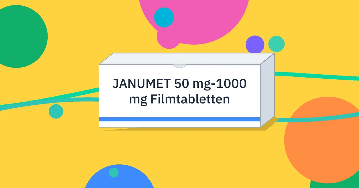 Symbolbild: Packung mit der Aufschrift JANUMET 50 mg-1000 mg Filmtabletten (PZN 19498304) – Verfügbarkeit und Bezug in Apotheken in Frankfurt am Main