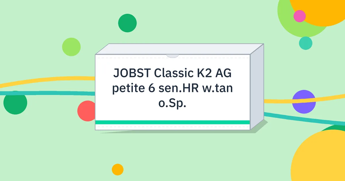 Symbolbild: Packung mit der Aufschrift JOBST Classic K2 AG petite 6 sen.HR w.tan o.Sp. (PZN 17961809) – Verfügbarkeit und Bezug in Apotheken in Frankfurt am Main