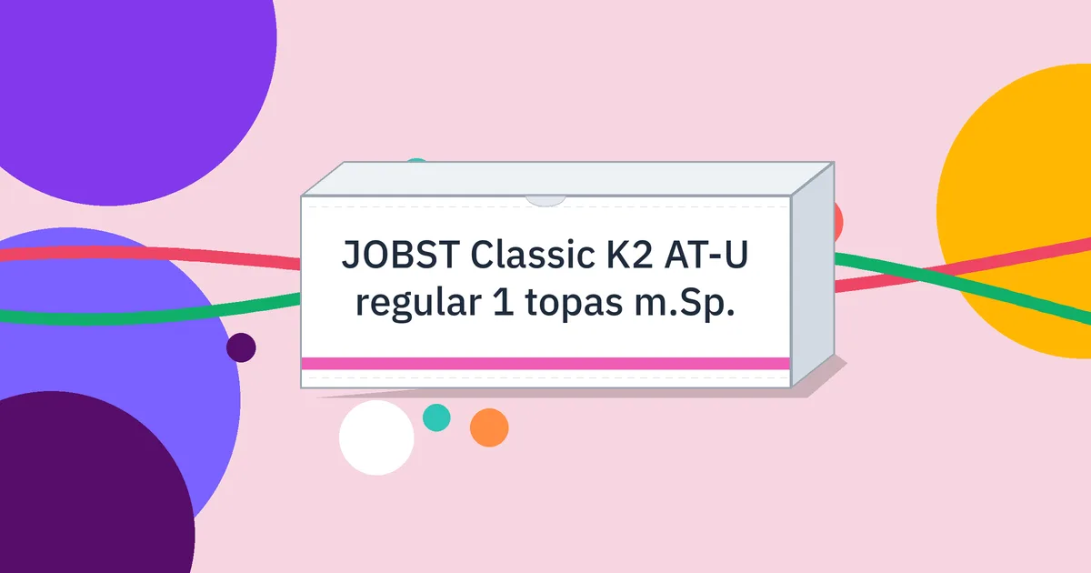 Symbolbild: Packung mit der Aufschrift JOBST Classic K2 AT-U regular 1 topas m.Sp. (PZN 13069418) – Verfügbarkeit und Bezug in Apotheken in Frankfurt am Main