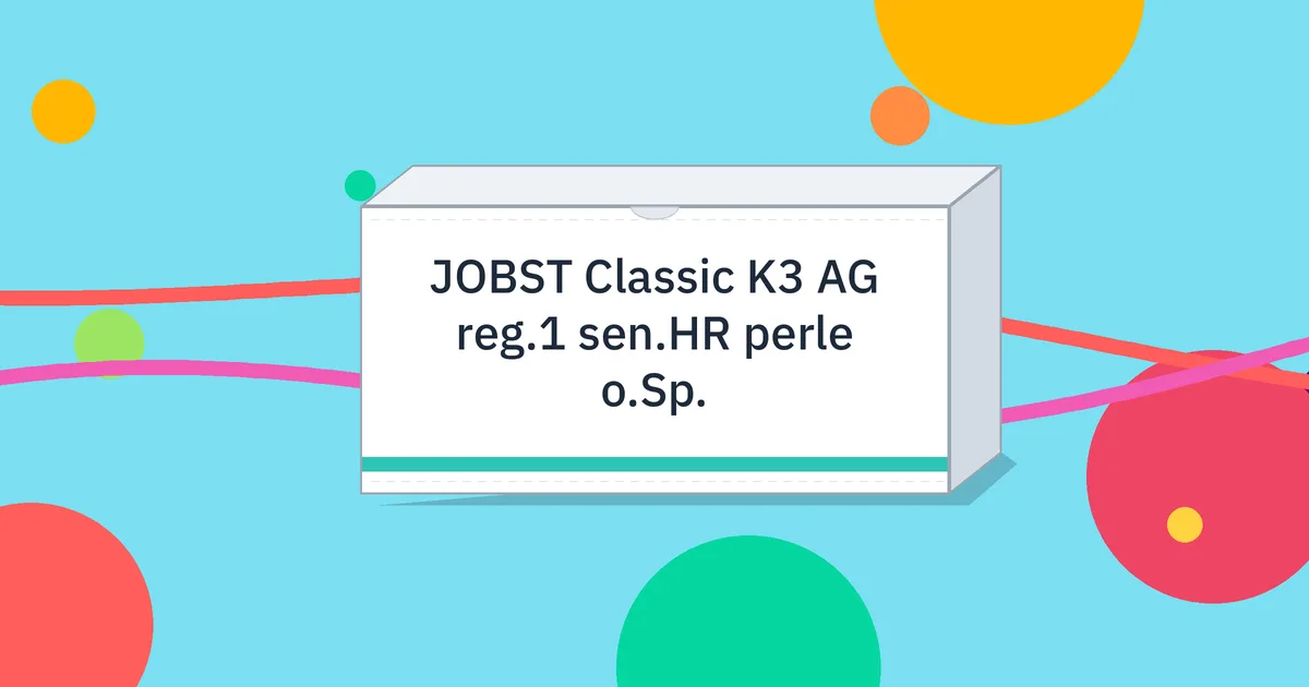 Symbolbild: Packung mit der Aufschrift JOBST Classic K3 AG reg.1 sen.HR perle o.Sp. (PZN 17956984) – Verfügbarkeit und Bezug in Apotheken in Frankfurt am Main