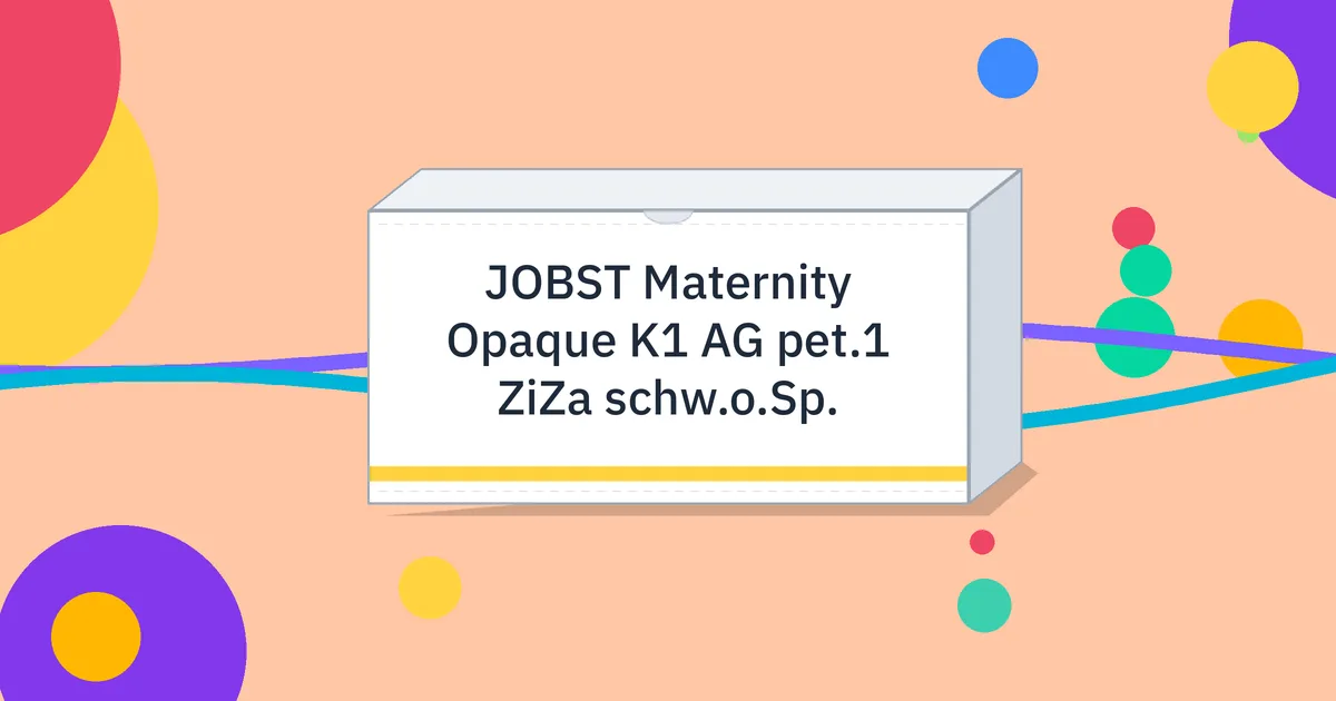 Symbolbild: Packung mit der Aufschrift JOBST Maternity Opaque K1 AG pet.1 ZiZa schw.o.Sp. (PZN 15852499) – Verfügbarkeit und Bezug in Apotheken in Frankfurt am Main