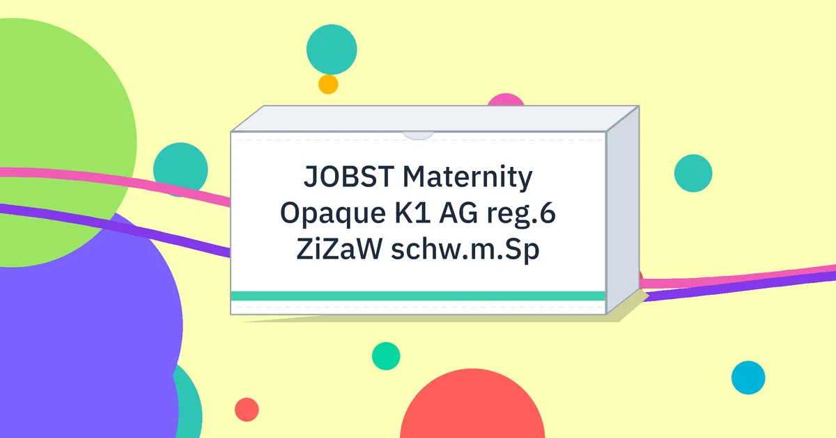 Symbolbild: Packung mit der Aufschrift JOBST Maternity Opaque K1 AG reg.6 ZiZaW schw.m.Sp (PZN 15852482) – Verfügbarkeit und Bezug in Apotheken in Frankfurt am Main