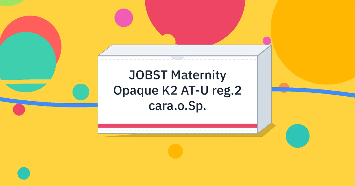 Symbolbild: Packung mit der Aufschrift JOBST Maternity Opaque K2 AT-U reg.2 cara.o.Sp. (PZN 15851637) – Verfügbarkeit und Bezug in Apotheken in Frankfurt am Main