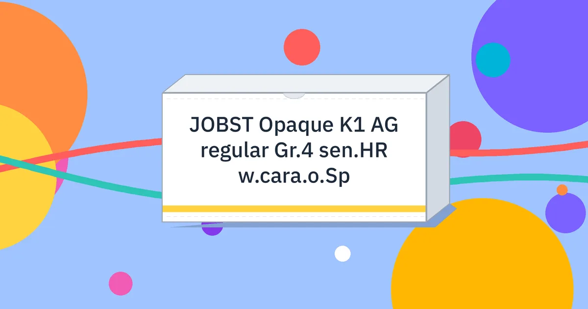 Symbolbild: Packung mit der Aufschrift JOBST Opaque K1 AG regular Gr.4 sen.HR w.cara.o.Sp (PZN 13096326) – Verfügbarkeit und Bezug in Apotheken in Frankfurt am Main