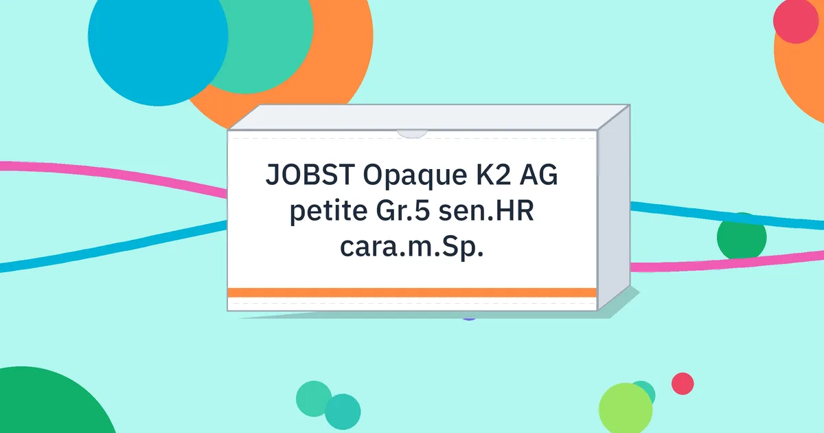 Symbolbild: Packung mit der Aufschrift JOBST Opaque K2 AG petite Gr.5 sen.HR cara.m.Sp. (PZN 12142395) – Verfügbarkeit und Bezug in Apotheken in Frankfurt am Main