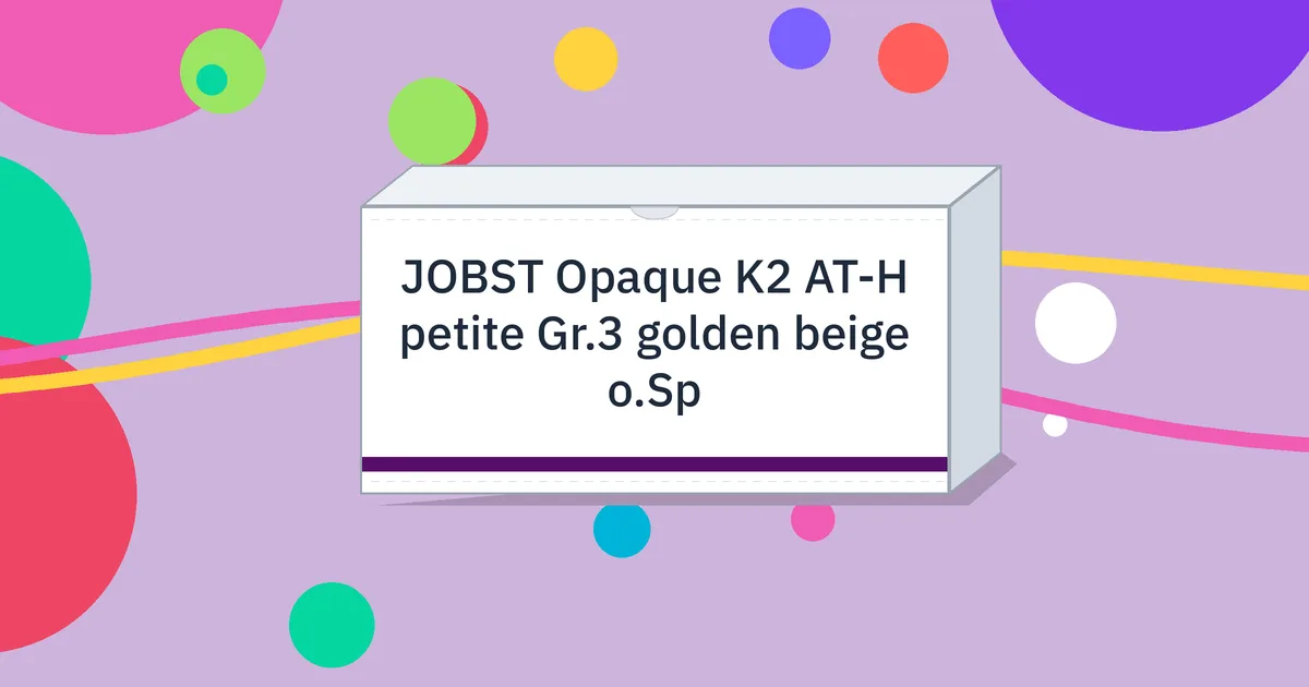 Symbolbild: Packung mit der Aufschrift JOBST Opaque K2 AT-H petite Gr.3 golden beige o.Sp (PZN 16290974) – Verfügbarkeit und Bezug in Apotheken in Frankfurt am Main