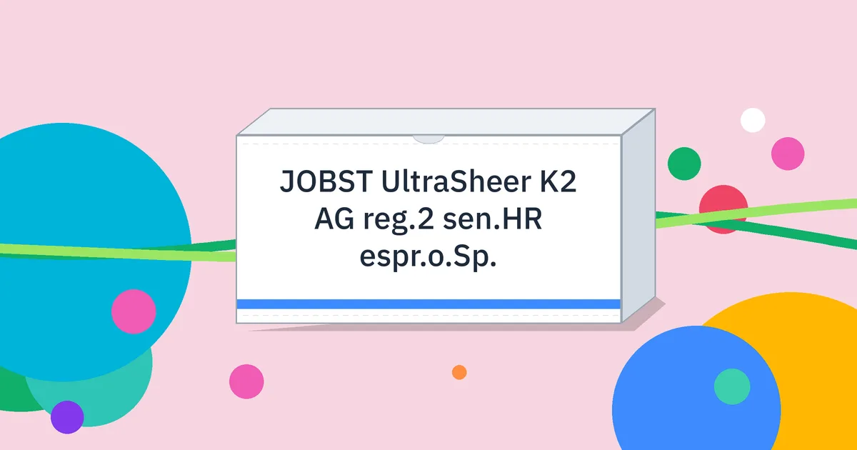 Symbolbild: Packung mit der Aufschrift JOBST UltraSheer K2 AG reg.2 sen.HR espr.o.Sp. (PZN 16310530) – Verfügbarkeit und Bezug in Apotheken in Frankfurt am Main