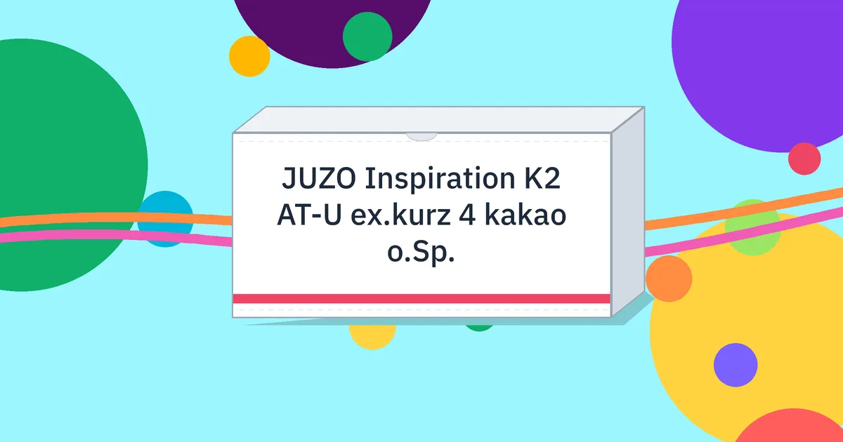 Symbolbild: Packung mit der Aufschrift JUZO Inspiration K2 AT-U ex.kurz 4 kakao o.Sp. (PZN 14930151) – Verfügbarkeit und Bezug in Apotheken in Frankfurt am Main
