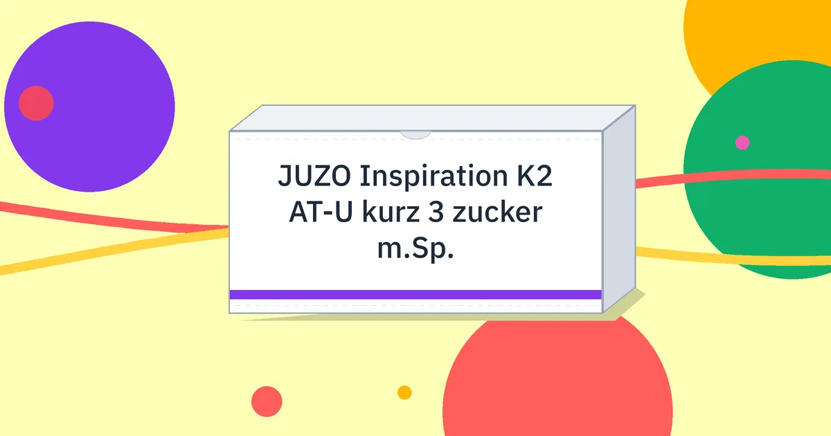 Symbolbild: Packung mit der Aufschrift JUZO Inspiration K2 AT-U kurz 3 zucker m.Sp. (PZN 14929165) – Verfügbarkeit und Bezug in Apotheken in Frankfurt am Main