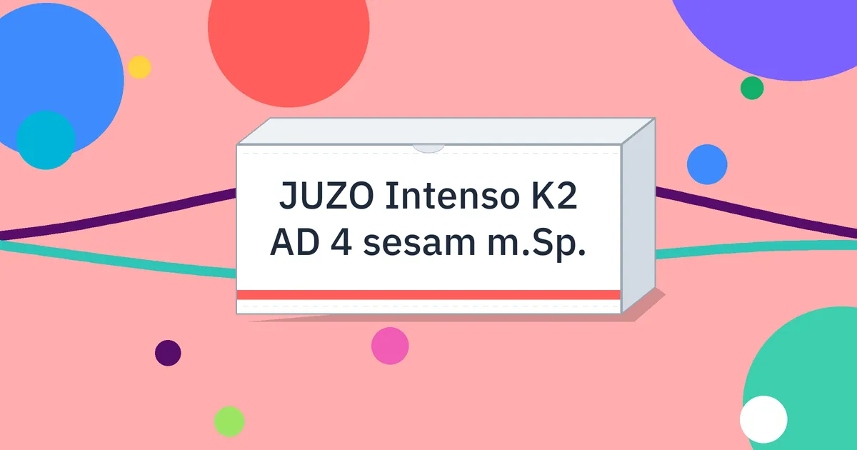 Symbolbild: Packung mit der Aufschrift JUZO Intenso K2 AD 4 sesam m.Sp. (PZN 18606252) – Verfügbarkeit und Bezug in Apotheken in Frankfurt am Main