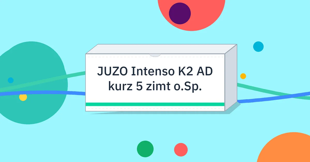 Symbolbild: Packung mit der Aufschrift JUZO Intenso K2 AD kurz 5 zimt o.Sp. (PZN 18617988) – Verfügbarkeit und Bezug in Apotheken in Frankfurt am Main