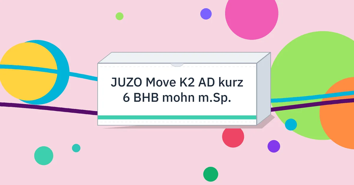 Symbolbild: Packung mit der Aufschrift JUZO Move K2 AD kurz 6 BHB mohn m.Sp. (PZN 18540719) – Verfügbarkeit und Bezug in Apotheken in Frankfurt am Main