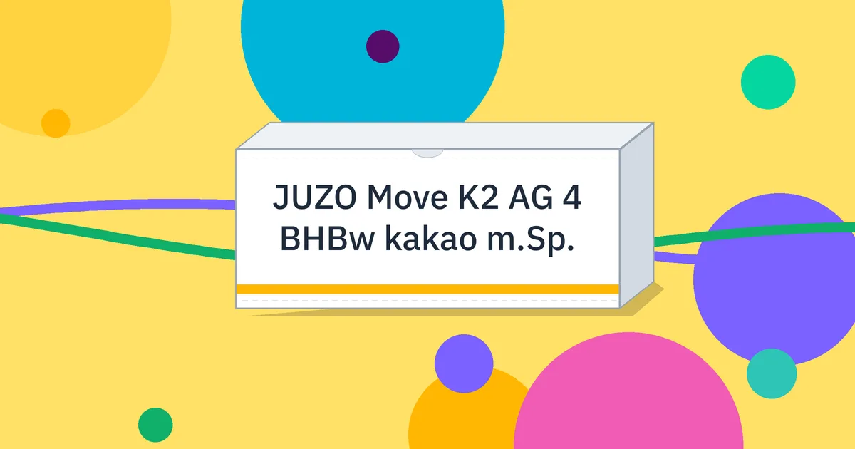 Symbolbild: Packung mit der Aufschrift JUZO Move K2 AG 4 BHBw kakao m.Sp. (PZN 18556175) – Verfügbarkeit und Bezug in Apotheken in Frankfurt am Main