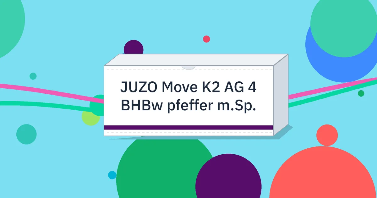 Symbolbild: Packung mit der Aufschrift JUZO Move K2 AG 4 BHBw pfeffer m.Sp. (PZN 16645845) – Verfügbarkeit und Bezug in Apotheken in Frankfurt am Main