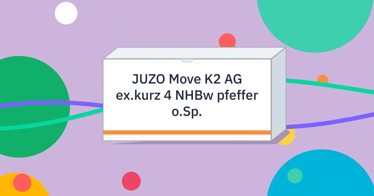 Symbolbild: Packung mit der Aufschrift JUZO Move K2 AG ex.kurz 4 NHBw pfeffer o.Sp. (PZN 16641095) – Verfügbarkeit und Bezug in Apotheken in Frankfurt am Main