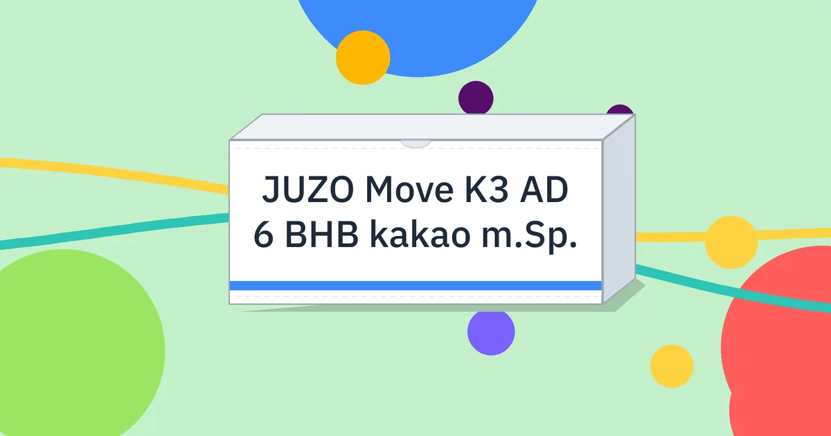 Symbolbild: Packung mit der Aufschrift JUZO Move K3 AD 6 BHB kakao m.Sp. (PZN 18571111) – Verfügbarkeit und Bezug in Apotheken in Frankfurt am Main