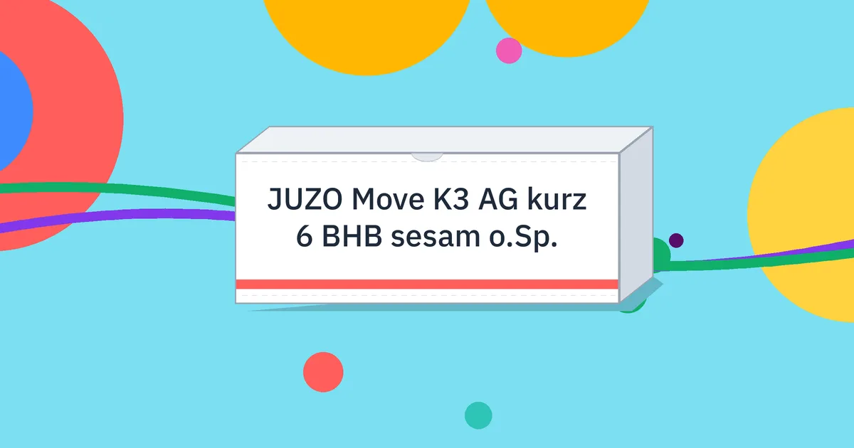Symbolbild: Packung mit der Aufschrift JUZO Move K3 AG kurz 6 BHB sesam o.Sp. (PZN 18581658) – Verfügbarkeit und Bezug in Apotheken in Frankfurt am Main