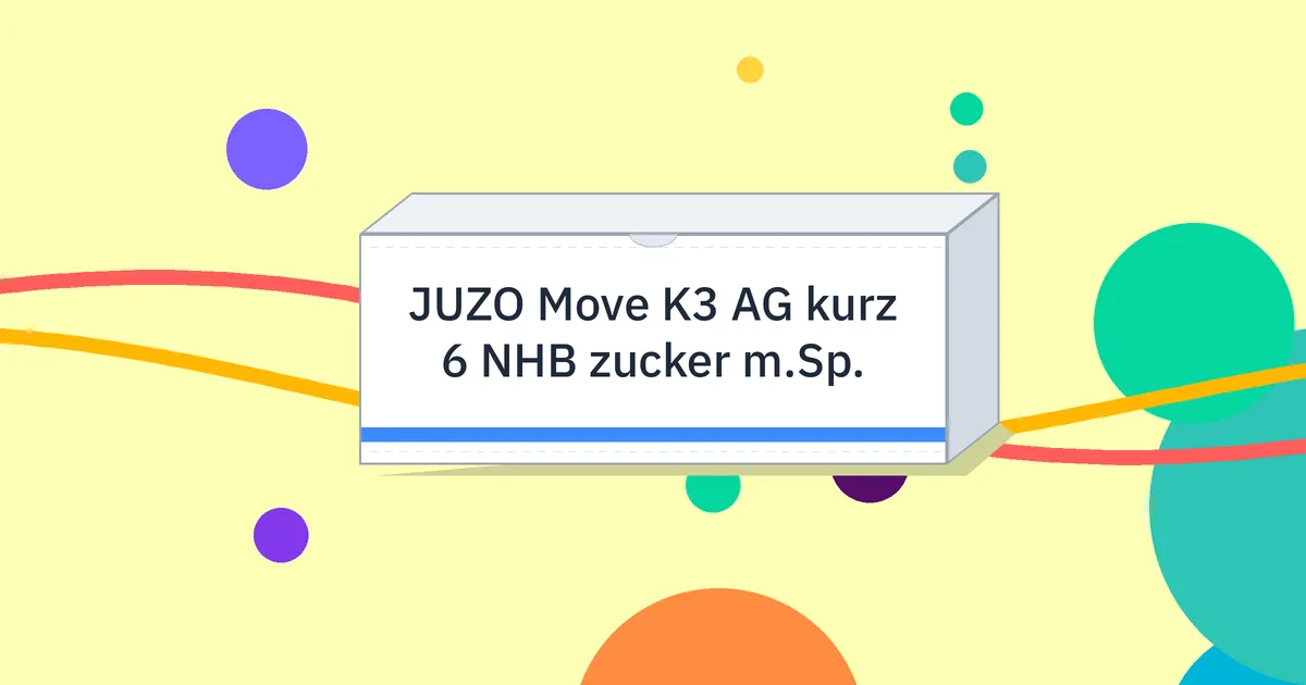 Symbolbild: Packung mit der Aufschrift JUZO Move K3 AG kurz 6 NHB zucker m.Sp. (PZN 18579070) – Verfügbarkeit und Bezug in Apotheken in Frankfurt am Main