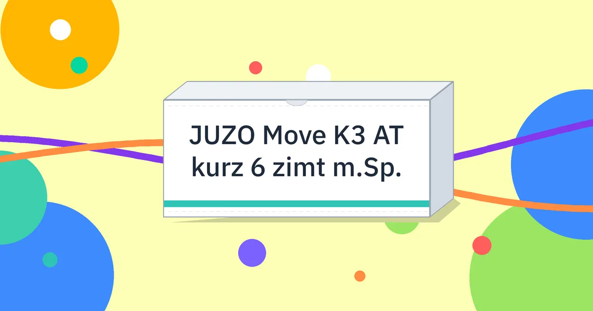 Symbolbild: Packung mit der Aufschrift JUZO Move K3 AT kurz 6 zimt m.Sp. (PZN 20683082) – Verfügbarkeit und Bezug in Apotheken in Frankfurt am Main