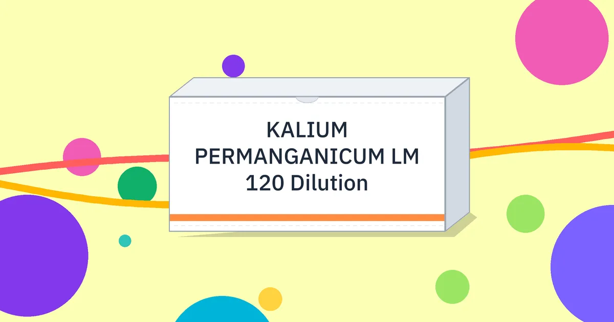 Symbolbild: Packung mit der Aufschrift KALIUM PERMANGANICUM LM 120 Dilution (PZN 12924442) – Verfügbarkeit und Bezug in Apotheken in Frankfurt am Main
