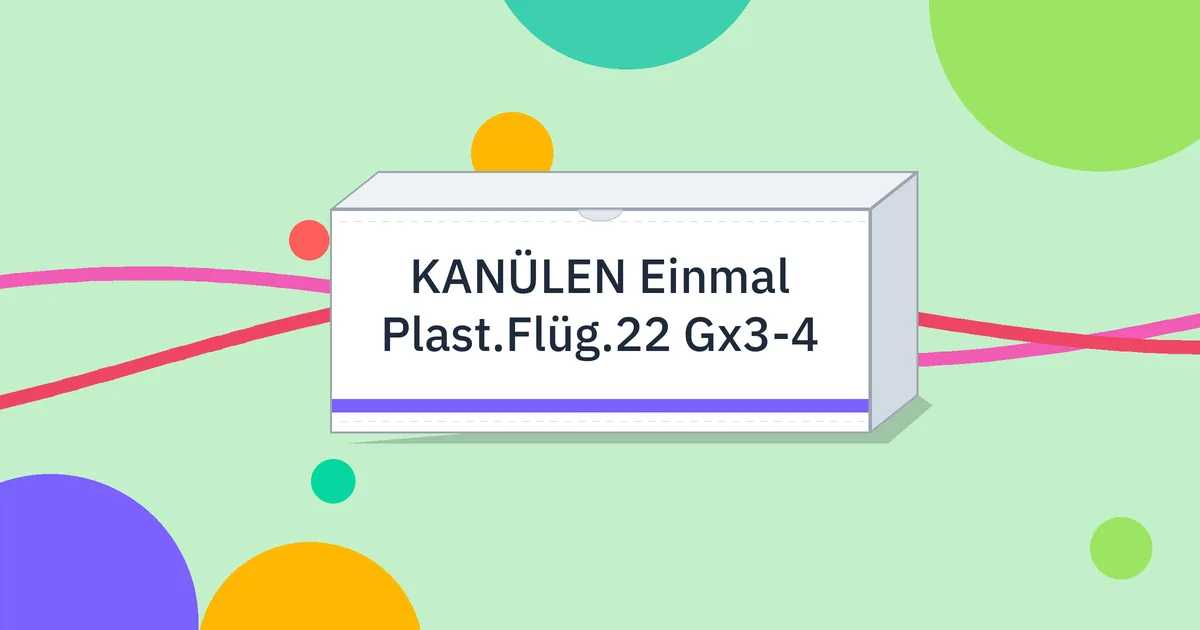 Symbolbild: Packung mit der Aufschrift KANÜLEN Einmal Plast.Flüg.22 Gx3-4 (PZN 02440855) – Verfügbarkeit und Bezug in Apotheken in Frankfurt am Main