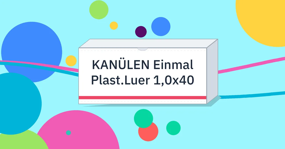 Symbolbild: Packung mit der Aufschrift KANÜLEN Einmal Plast.Luer 1,0x40 (PZN 02440447) – Verfügbarkeit und Bezug in Apotheken in Frankfurt am Main