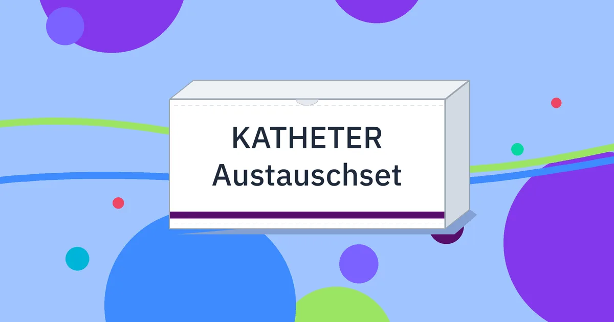 Symbolbild: Packung mit der Aufschrift KATHETER Austauschset (PZN 20204727) – Verfügbarkeit und Bezug in Apotheken in Frankfurt am Main