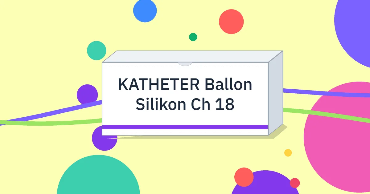 Symbolbild: Packung mit der Aufschrift KATHETER Ballon Silikon Ch 18 (PZN 07032724) – Verfügbarkeit und Bezug in Apotheken in Frankfurt am Main