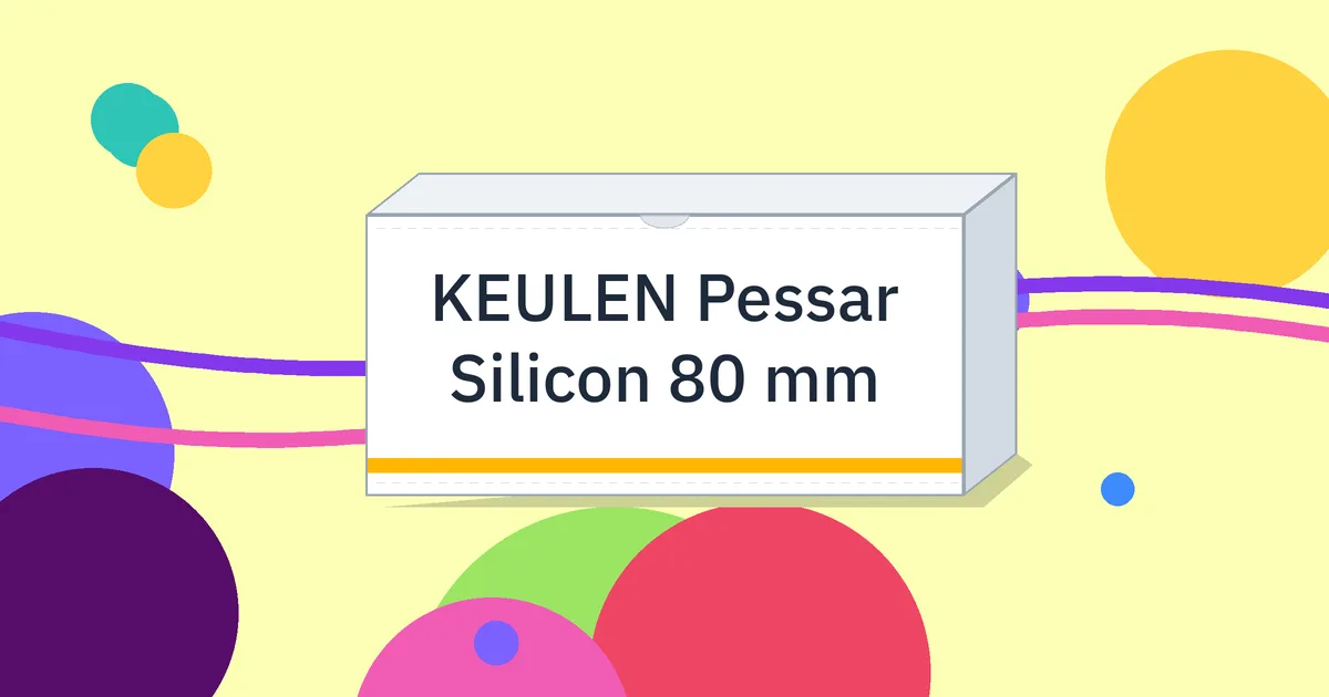 Symbolbild: Packung mit der Aufschrift KEULEN Pessar Silicon 80 mm (PZN 20313132) – Verfügbarkeit und Bezug in Apotheken in Frankfurt am Main
