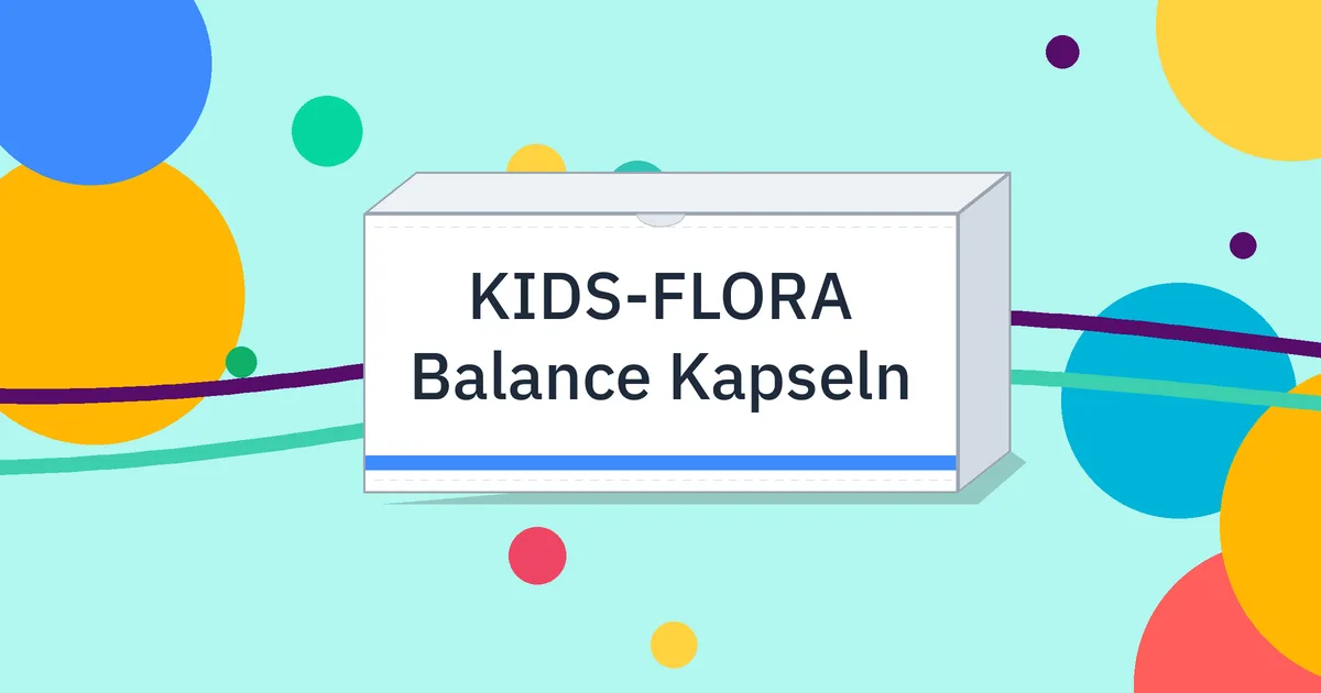 Symbolbild: Packung mit der Aufschrift KIDS-FLORA Balance Kapseln (PZN 16687720) – Verfügbarkeit und Bezug in Apotheken in Frankfurt am Main