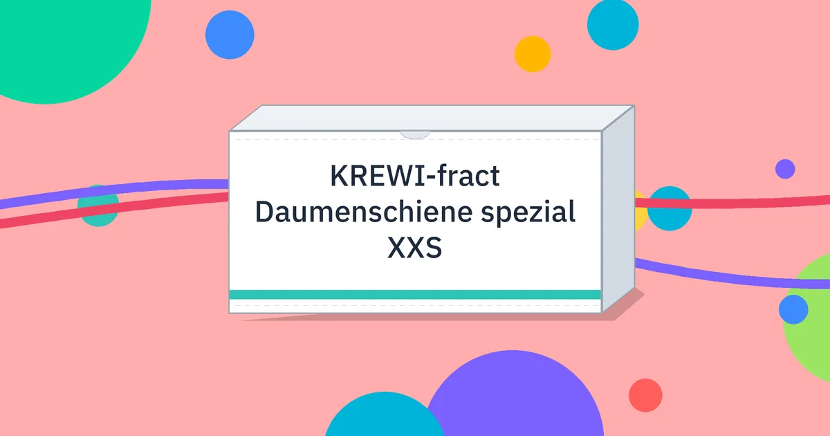 Symbolbild: Packung mit der Aufschrift KREWI-fract Daumenschiene spezial XXS (PZN 17300189) – Verfügbarkeit und Bezug in Apotheken in Frankfurt am Main