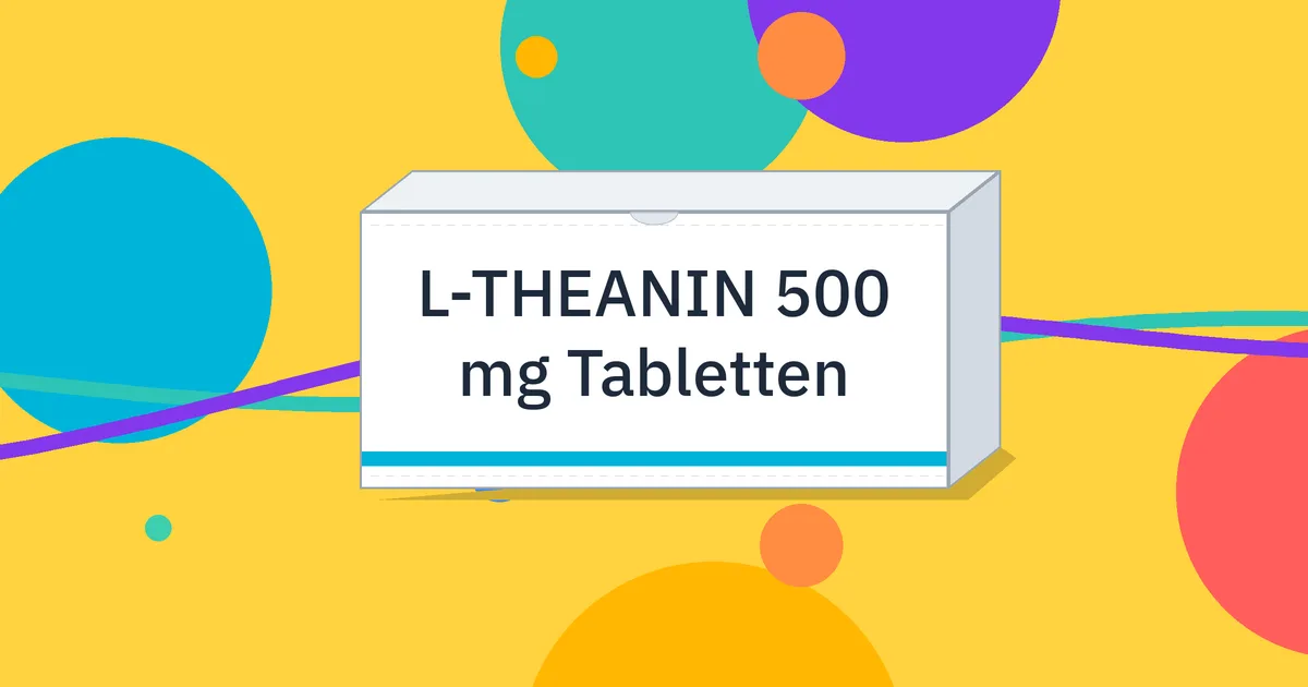 Symbolbild: Packung mit der Aufschrift L-THEANIN 500 mg Tabletten (PZN 18486546) – Verfügbarkeit und Bezug in Apotheken in Frankfurt am Main