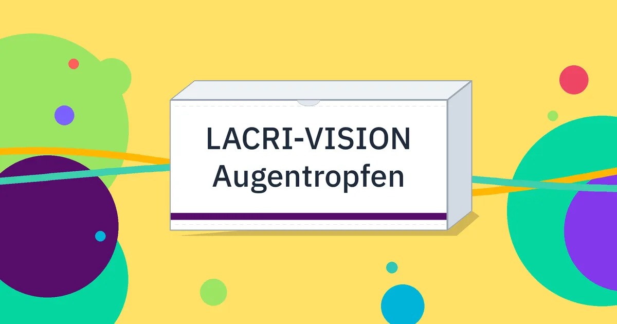 Symbolbild: Packung mit der Aufschrift LACRI-VISION Augentropfen (PZN 01051614) – Verfügbarkeit und Bezug in Apotheken in Frankfurt am Main