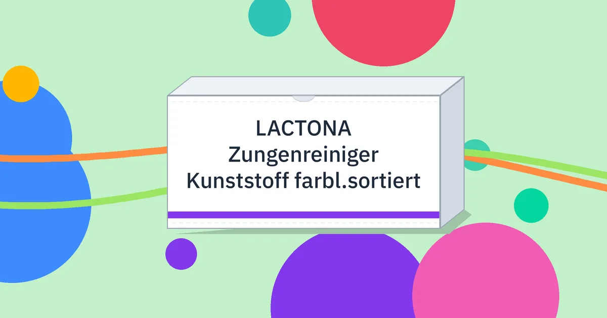 Symbolbild: Packung mit der Aufschrift LACTONA Zungenreiniger Kunststoff farbl.sortiert (PZN 11180815) – Verfügbarkeit und Bezug in Apotheken in Frankfurt am Main
