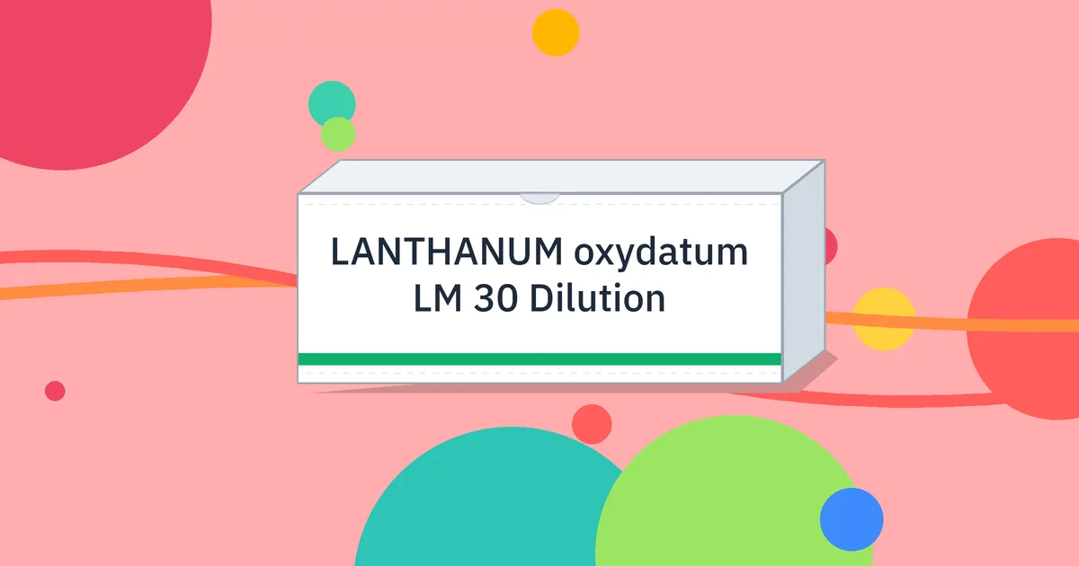 Symbolbild: Packung mit der Aufschrift LANTHANUM oxydatum LM 30 Dilution (PZN 13522444) – Verfügbarkeit und Bezug in Apotheken in Frankfurt am Main