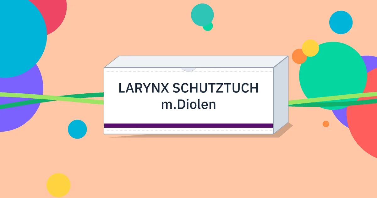 Symbolbild: Packung mit der Aufschrift LARYNX SCHUTZTUCH m.Diolen (PZN 07308681) – Verfügbarkeit und Bezug in Apotheken in Frankfurt am Main