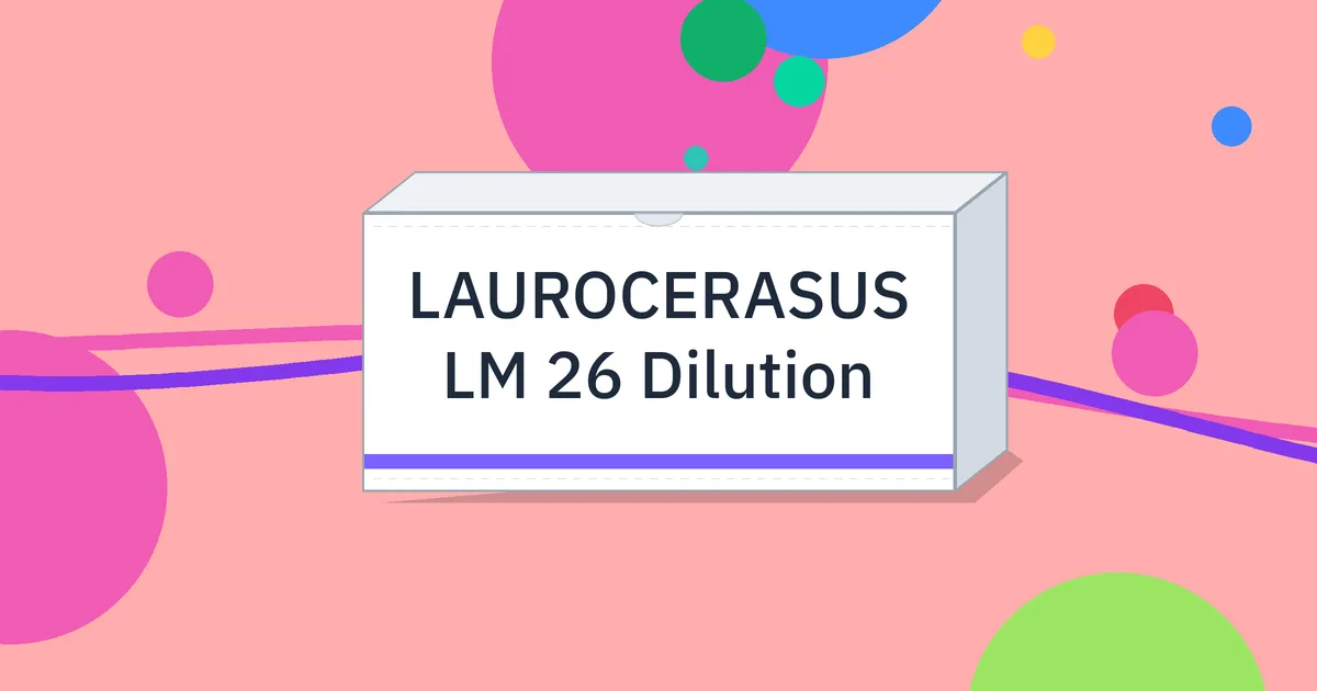 Symbolbild: Packung mit der Aufschrift LAUROCERASUS LM 26 Dilution (PZN 13524207) – Verfügbarkeit und Bezug in Apotheken in Frankfurt am Main