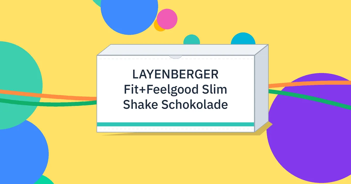 Symbolbild: Packung mit der Aufschrift LAYENBERGER Fit+Feelgood Slim Shake Schokolade (PZN 17150086) – Verfügbarkeit und Bezug in Apotheken in Frankfurt am Main