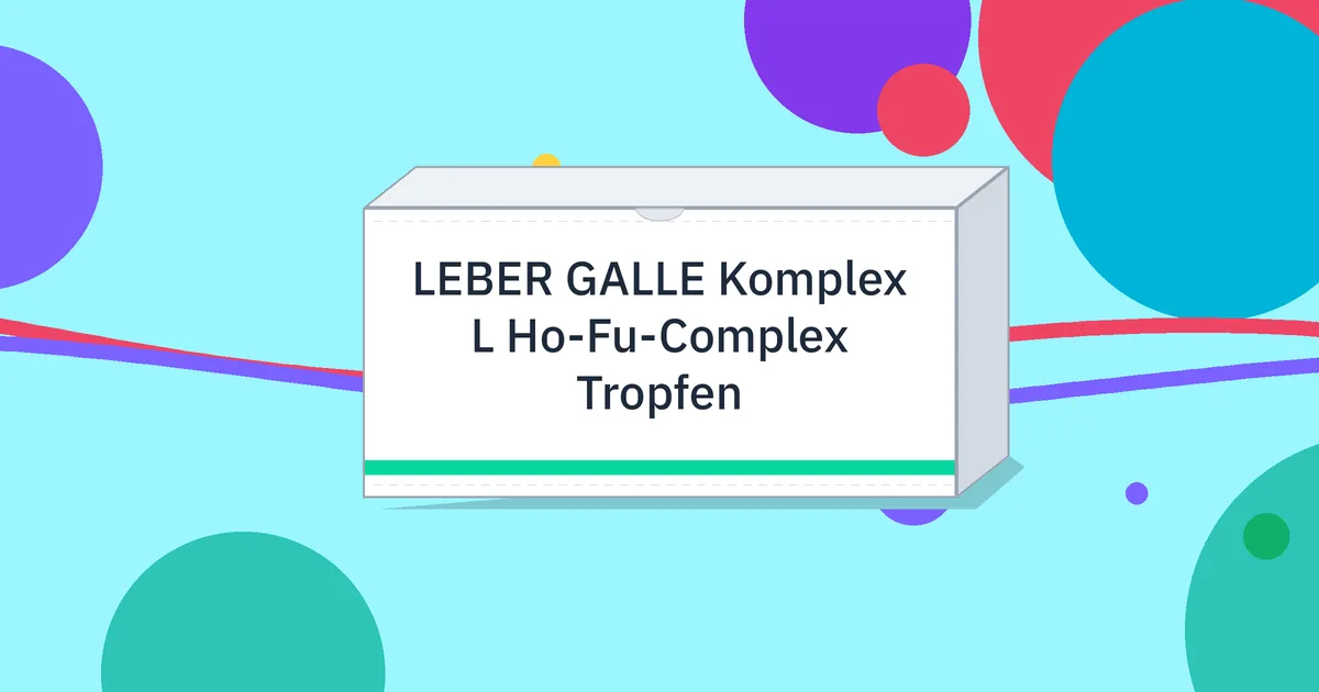 Symbolbild: Packung mit der Aufschrift LEBER GALLE Komplex L Ho-Fu-Complex Tropfen (PZN 01742399) – Verfügbarkeit und Bezug in Apotheken in Frankfurt am Main