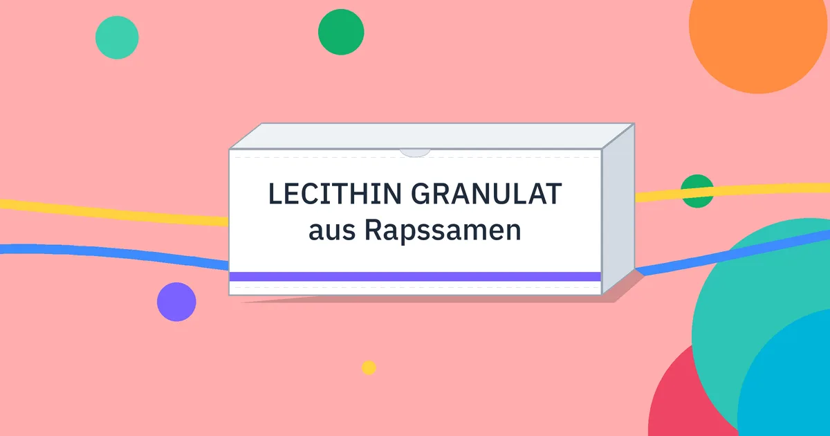 Symbolbild: Packung mit der Aufschrift LECITHIN GRANULAT aus Rapssamen (PZN 19794379) – Verfügbarkeit und Bezug in Apotheken in Frankfurt am Main