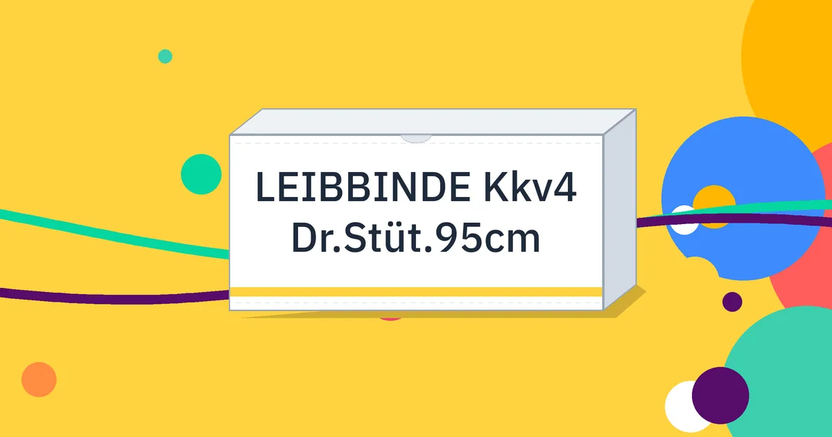 Symbolbild: Packung mit der Aufschrift LEIBBINDE Kkv4 Dr.Stüt.95cm (PZN 01732053) – Verfügbarkeit und Bezug in Apotheken in Frankfurt am Main
