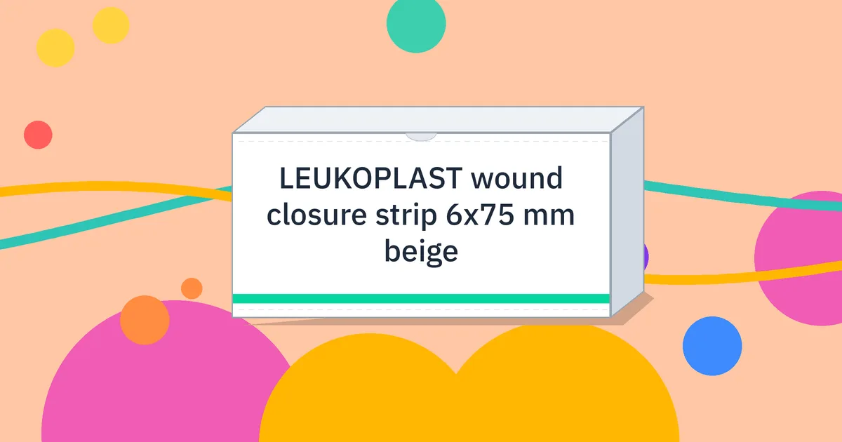Symbolbild: Packung mit der Aufschrift LEUKOPLAST wound closure strip 6x75 mm beige (PZN 18729724) – Verfügbarkeit und Bezug in Apotheken in Frankfurt am Main