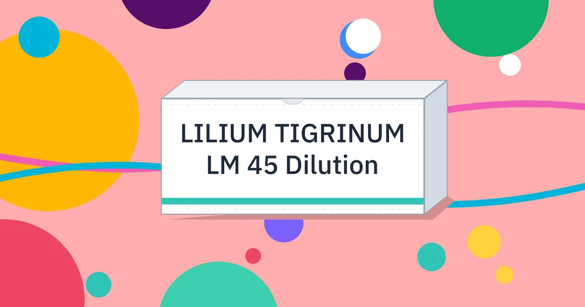 Symbolbild: Packung mit der Aufschrift LILIUM TIGRINUM LM 45 Dilution (PZN 12931318) – Verfügbarkeit und Bezug in Apotheken in Frankfurt am Main