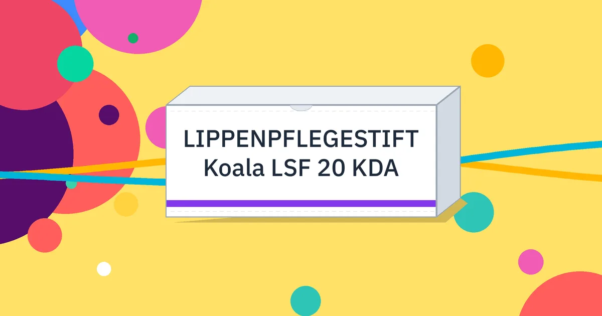 Symbolbild: Packung mit der Aufschrift LIPPENPFLEGESTIFT Koala LSF 20 KDA (PZN 17638942) – Verfügbarkeit und Bezug in Apotheken in Frankfurt am Main