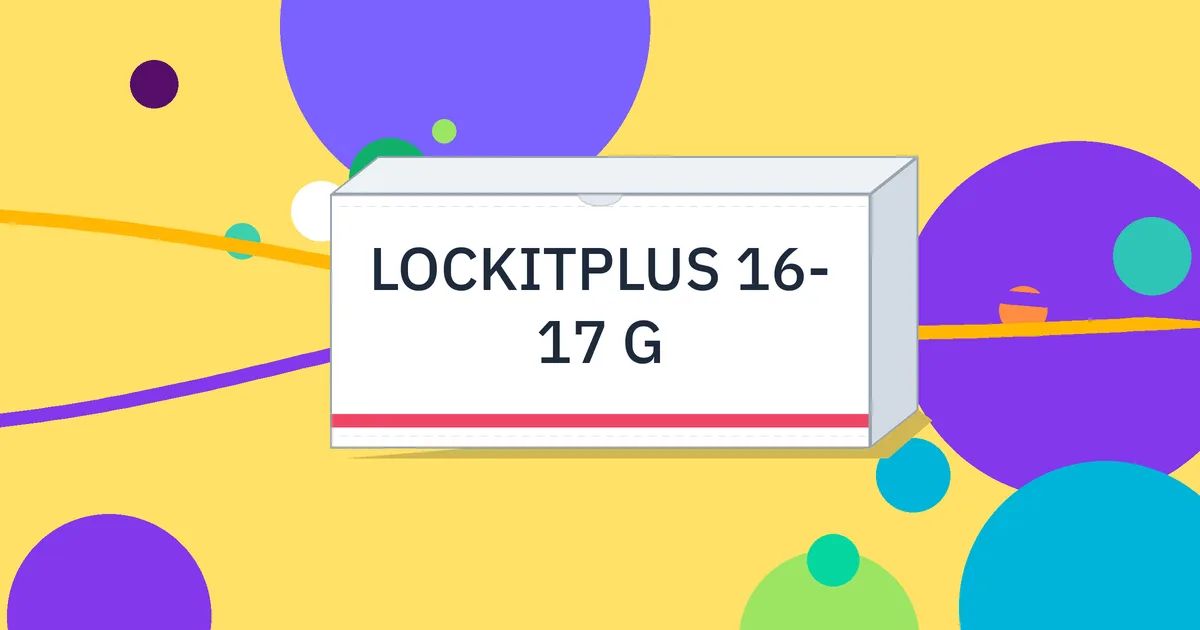 Symbolbild: Packung mit der Aufschrift LOCKITPLUS 16-17 G (PZN 06403087) – Verfügbarkeit und Bezug in Apotheken in Frankfurt am Main