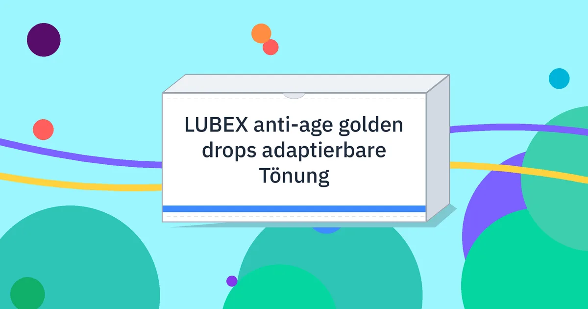 Symbolbild: Packung mit der Aufschrift LUBEX anti-age golden drops adaptierbare Tönung (PZN 19106161) – Verfügbarkeit und Bezug in Apotheken in Frankfurt am Main