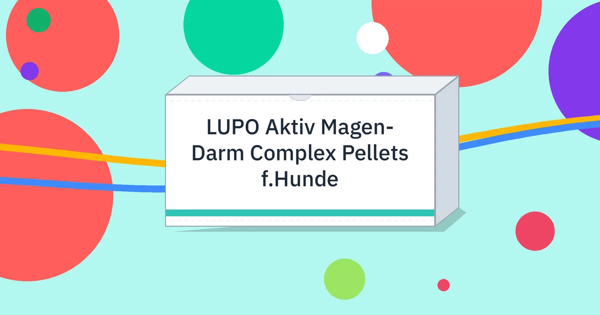 Symbolbild: Packung mit der Aufschrift LUPO Aktiv Magen-Darm Complex Pellets f.Hunde (PZN 19200718) – Verfügbarkeit und Bezug in Apotheken in Frankfurt am Main